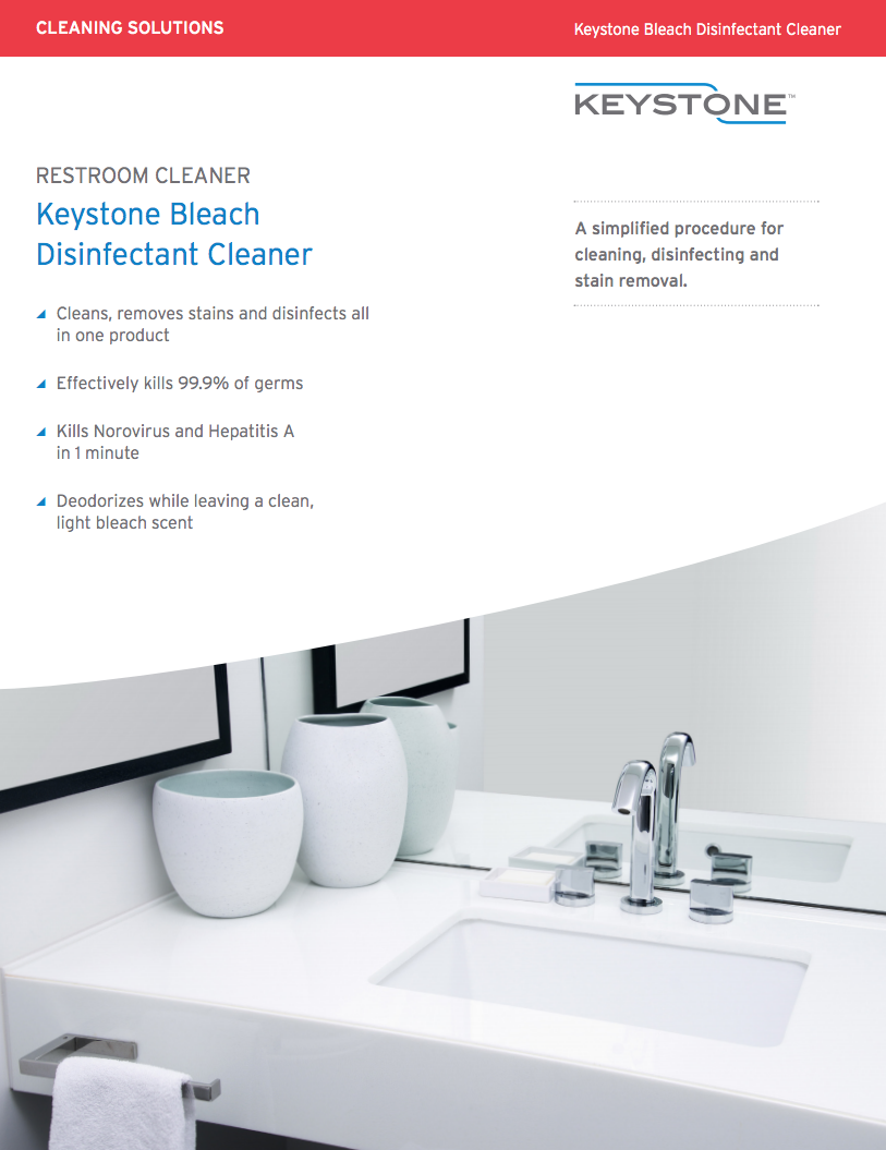 Keystone Bleach Disinfectant Cleaner Sell Sheet