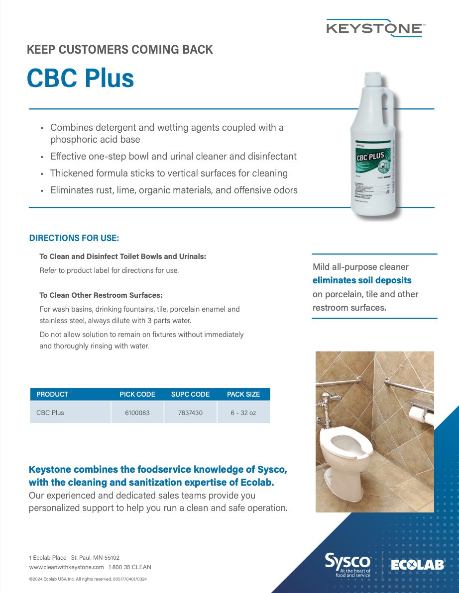Keystone CBC Plus Sell Sheet