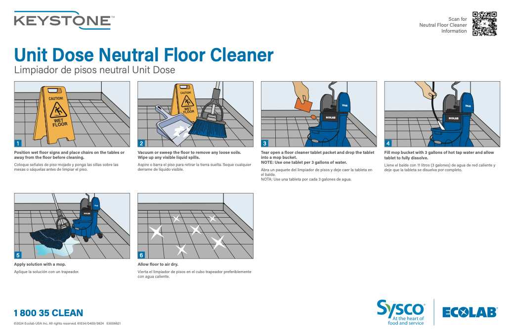 Unit Dose Neutral Floor Cleaner Wall Chart